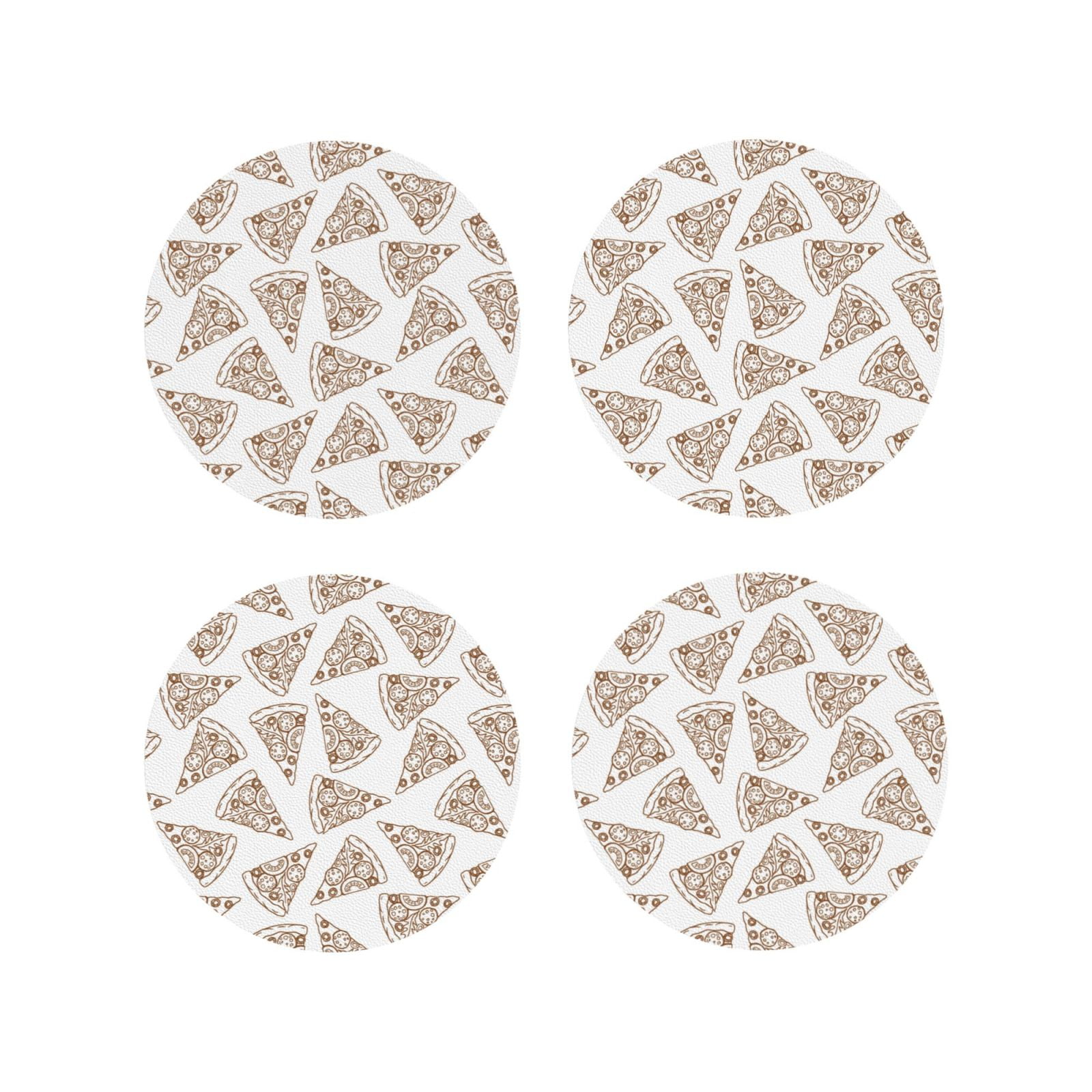 Coasters Set of 4 - Cute Vegetable Pizza Drink Coasters for Tabletop ...