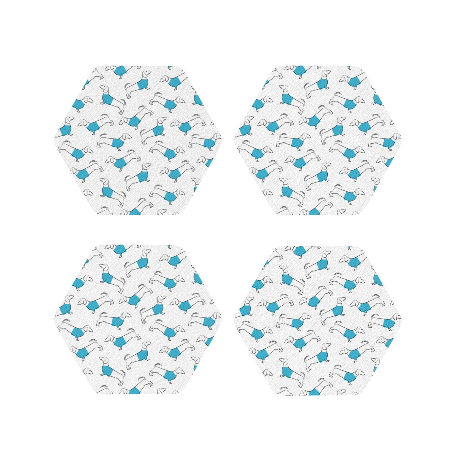 Coasters Set of 4 - Dachshund Dog Puppy Blue Drink Coasters for ...