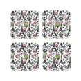 Coasters Set of 4 - Eiffel Tower Retro pink Drink Coasters for Tabletop ...
