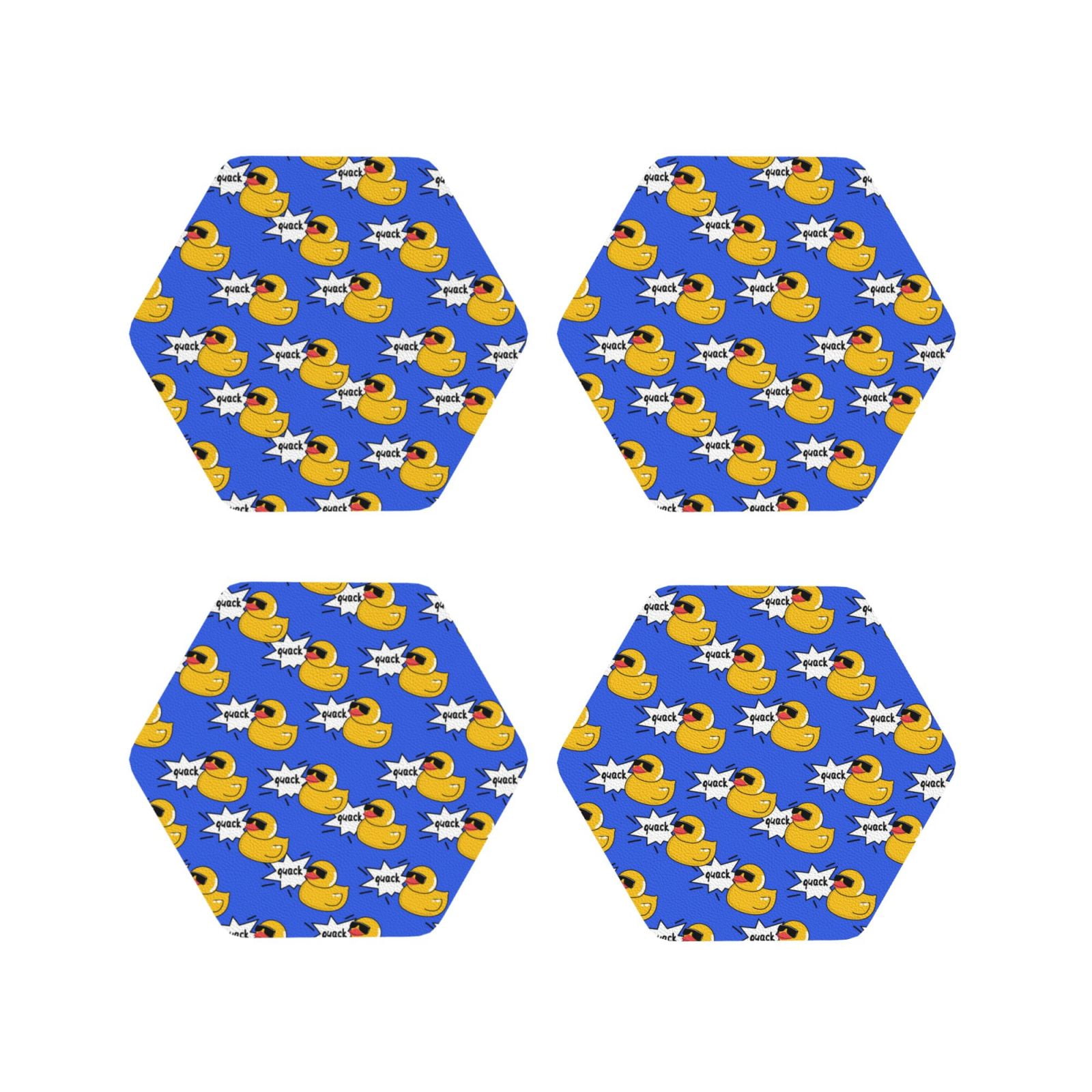 Coasters Set of 4 - Funny Cartoon Cute Duck_A Drink Coasters for ...