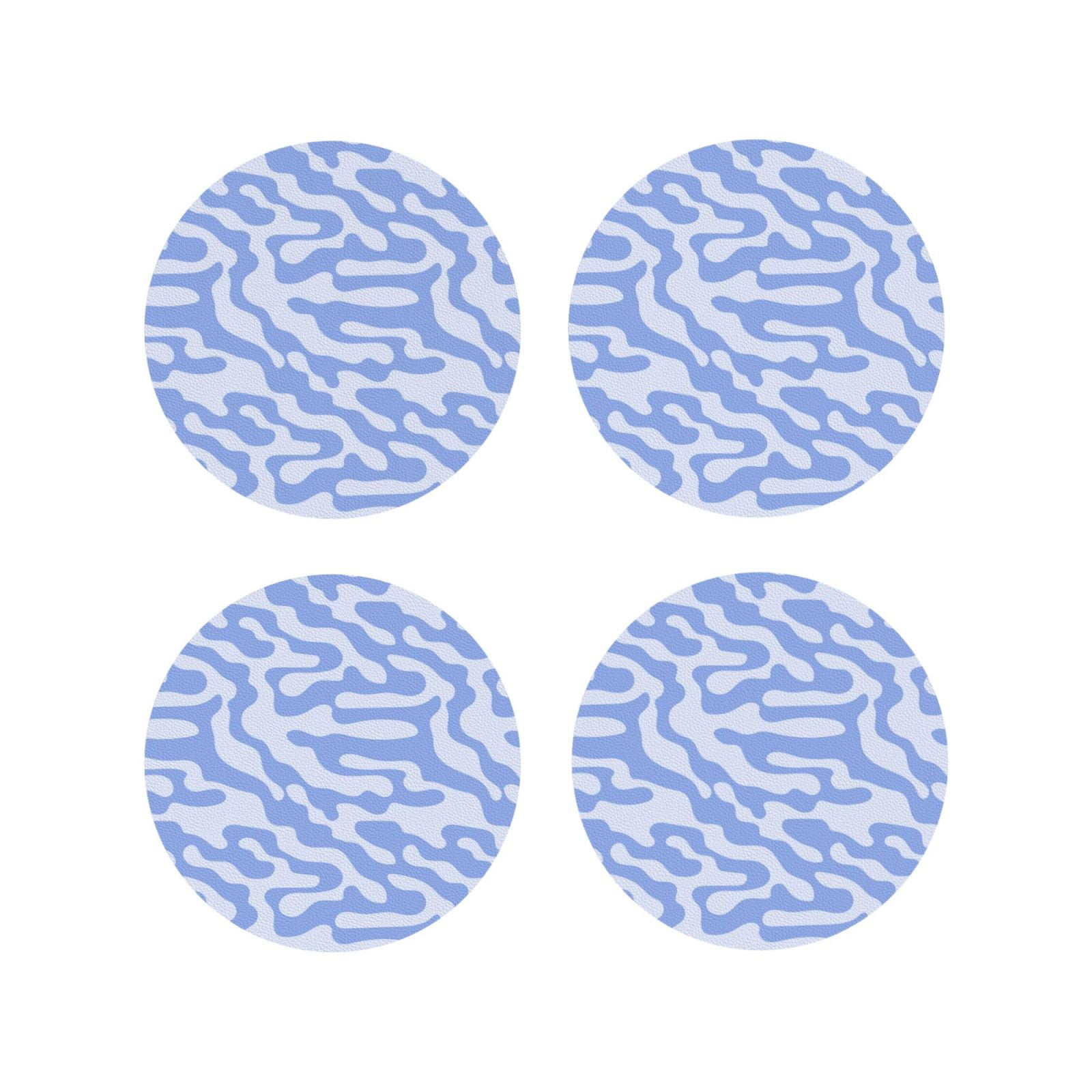 Coasters Set of 4 - Light Blue Camouflage Drink Coasters for Tabletop ...