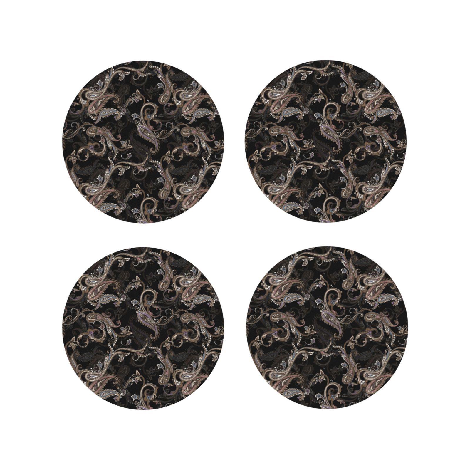 Coasters Set of 4 - Paisley Pattern No.9072 Drink Coasters for Tabletop ...