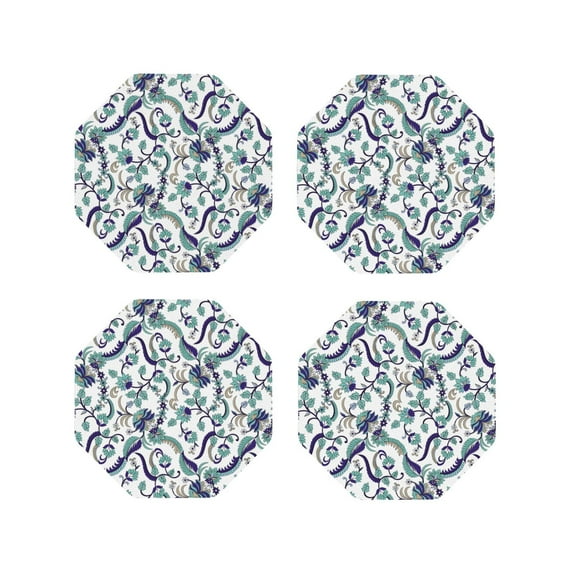 Coasters Set of 4 - Paisley Pattern No.9074 Drink Coasters for Tabletop ...