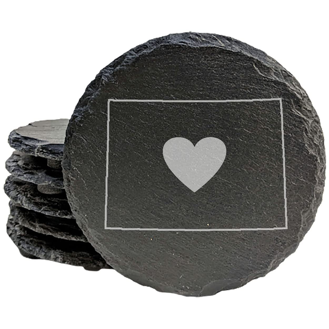 Coasters Set of 4, Round 4" with Heart Design, Perfect for Holidays ...