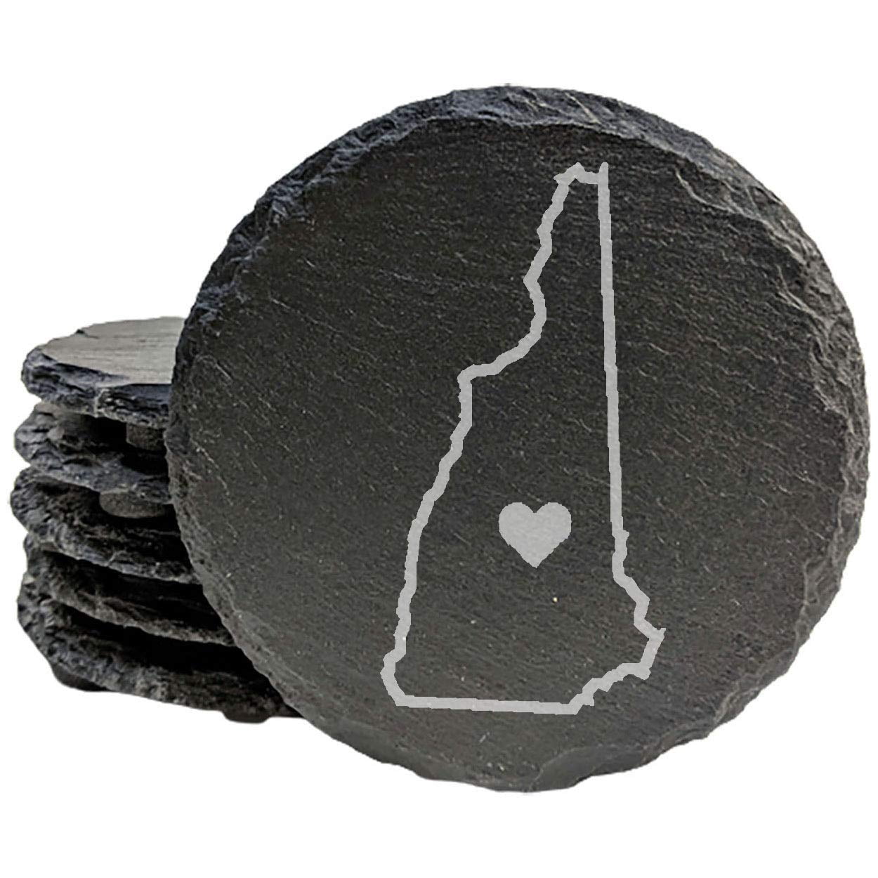 Coasters Set of 4, Round 4" with New Hampshire Heart Design, Perfect ...
