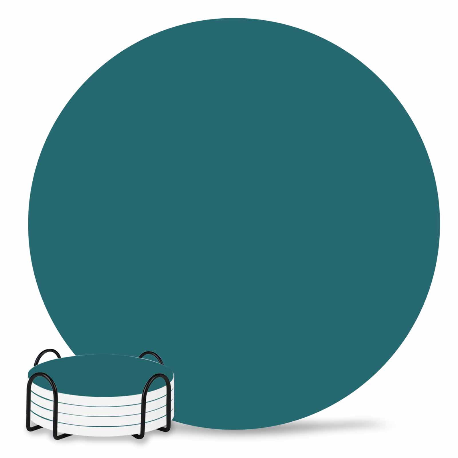 Coasters Set of 4 Solid Color Drink Coasters with Holder Absorbent ...