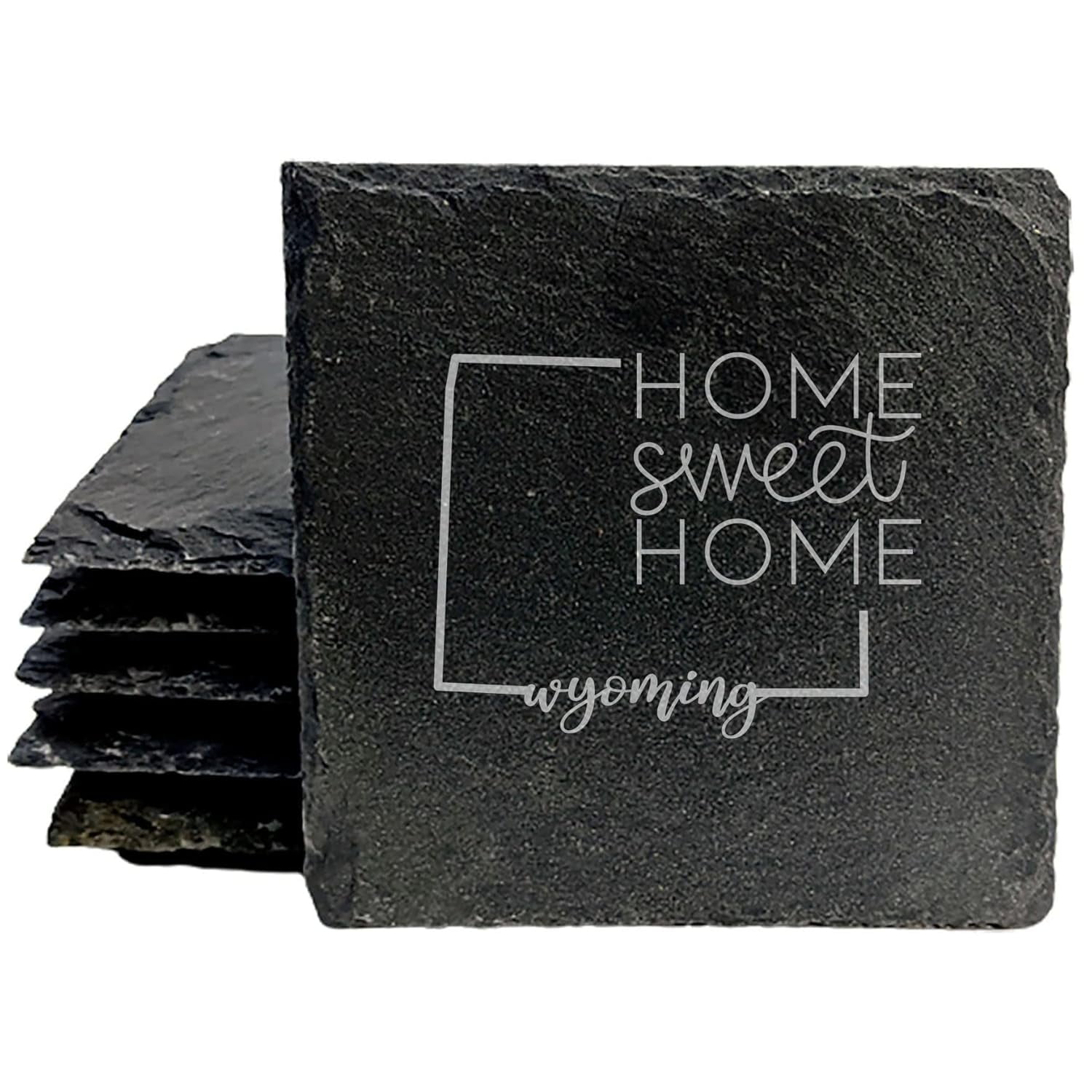 Coasters Set of 4, Square 4" with 'Home Sweet Home' Design, Perfect for ...
