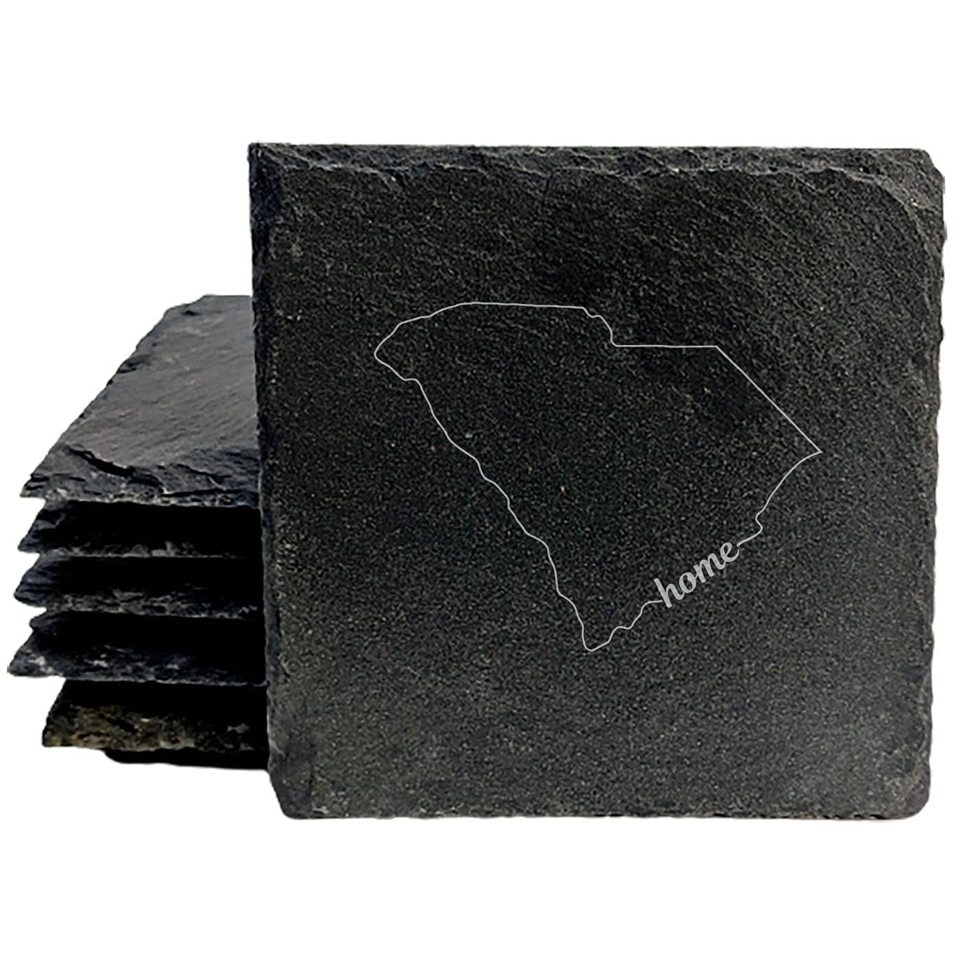 Coasters Set of 4, Square 4" with South 'Home' Design, Perfect for ...