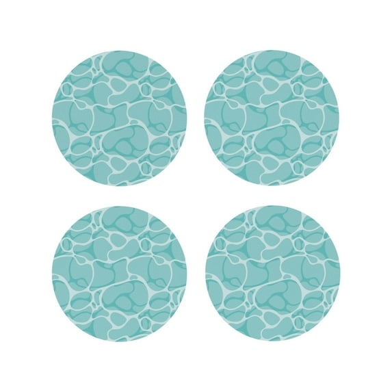 Coasters Set of 4 - Turquoise Sea Water Surface Drink Coasters for ...