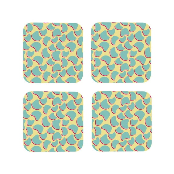 Coasters Set of 4 - abstract bright pattern Drink Coasters for Tabletop ...