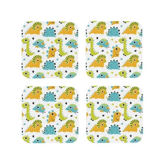 Coasters Set of 4 - cartoon Dinosaur cute printB Drink Coasters for ...