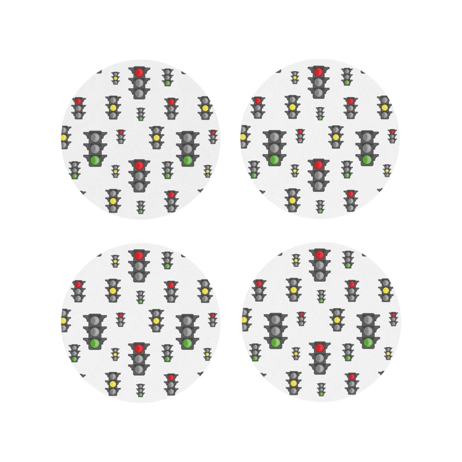 Coasters Set of 4 - cute traffic light Pattern Drink Coasters for ...