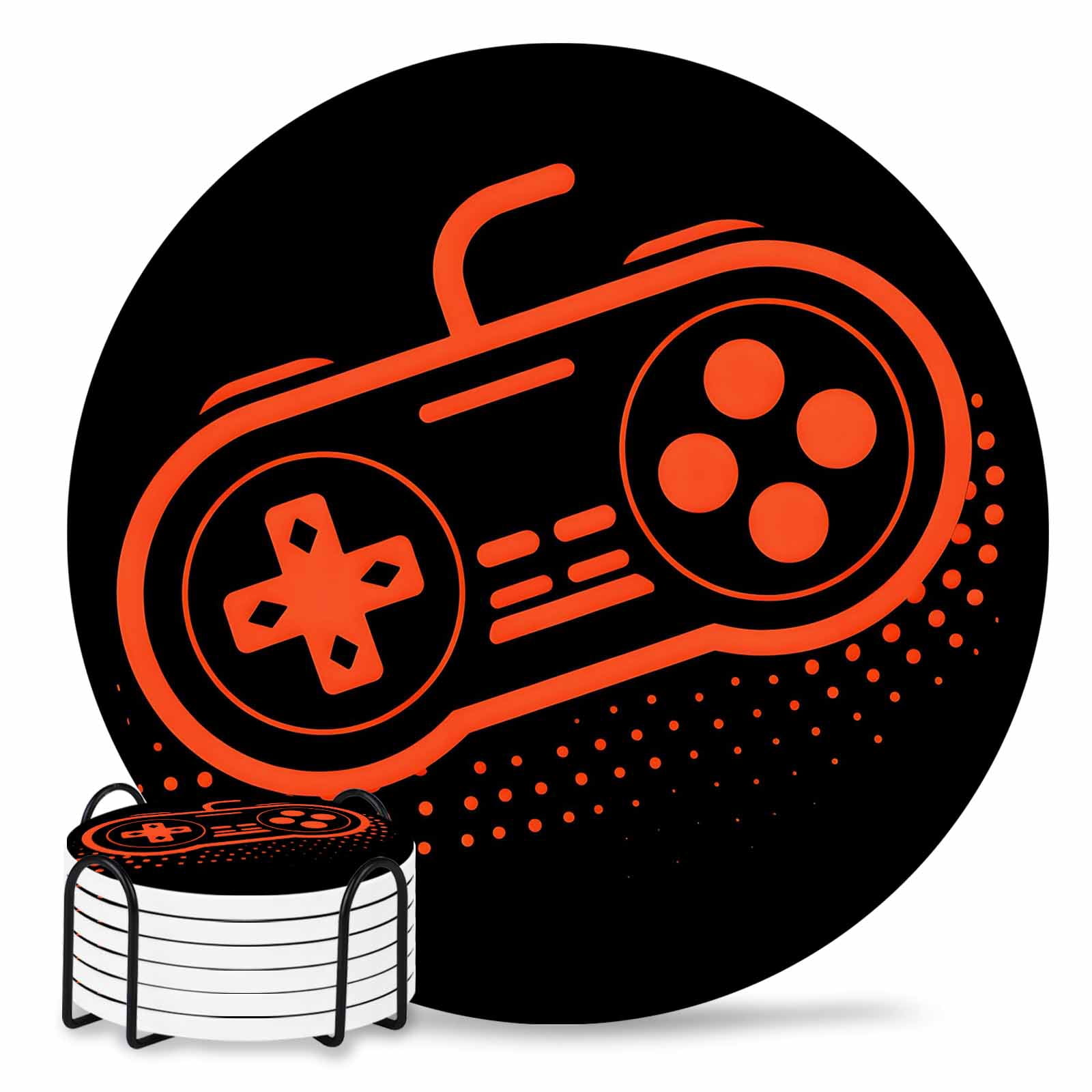 Coasters Set of 6 Video Games Controller Drink Coasters with Holder ...