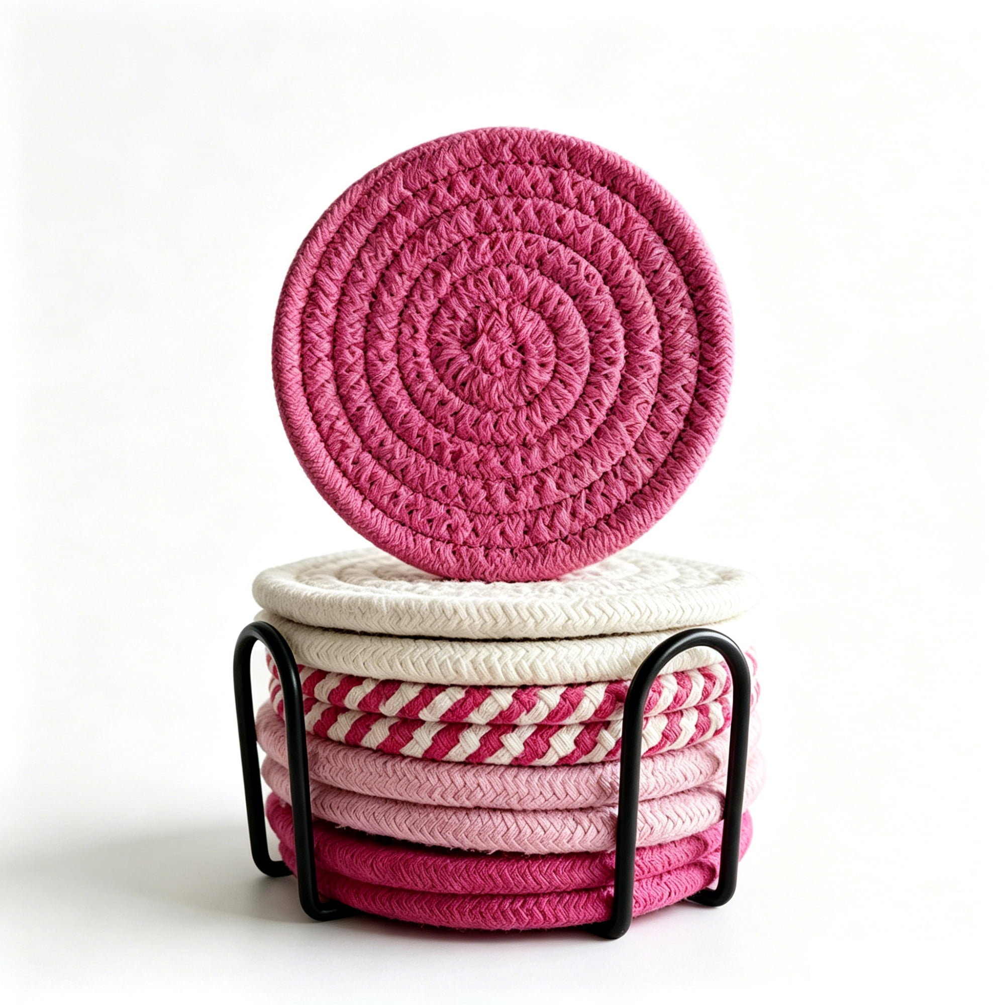 Coasters Set of 8 with Holder, 4.3" Large Coasters for Coffee Table ...