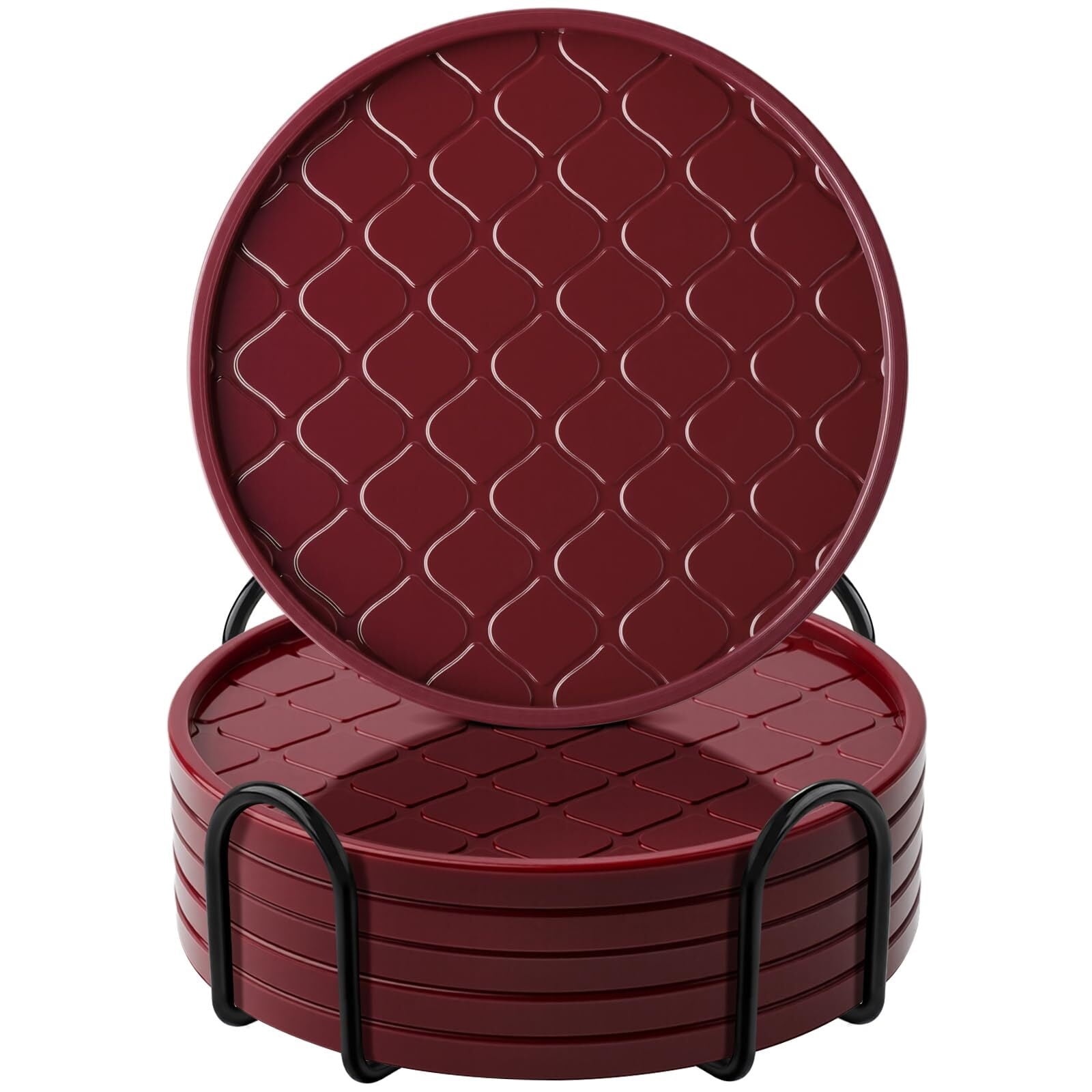 Coasters Set of 8,Hot or Cold Drink Coasters with Holder,Modern Style ...