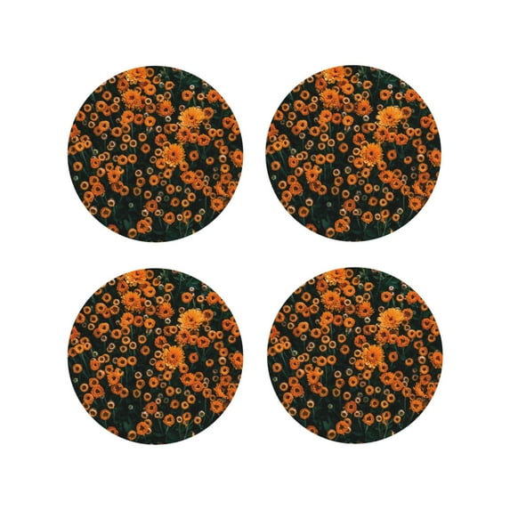 Coasters Set of 4 - Daisies Drink Coasters for Tabletop Protection ...