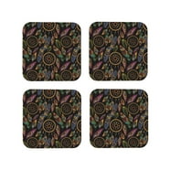 Inusitus Set of 4 Round Coasters - Rug Table Drink Holders - Oriental ...