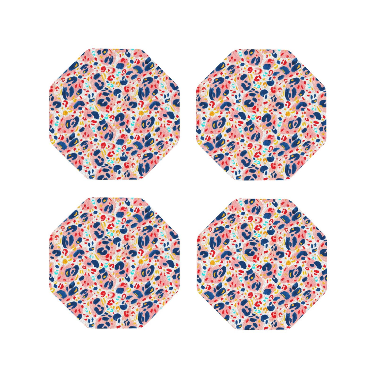 Coasters Set of 4 - Leopard Print (2) Drink Coasters for Tabletop ...
