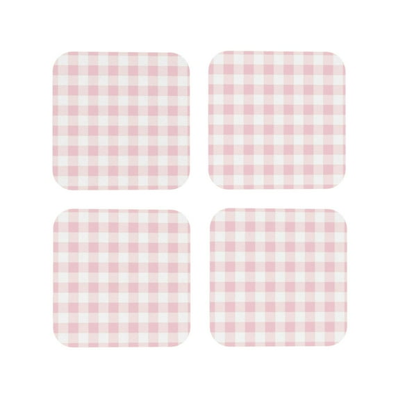 Coasters Set of 4 - Pink Checkboard A Drink Coasters for Tabletop ...