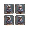 Coasters Set of 4 - Pink Lady Duck Drink Coasters for Tabletop ...