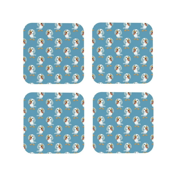 Coasters Set of 4 - cartoon Seagull Drink Coasters for Tabletop ...