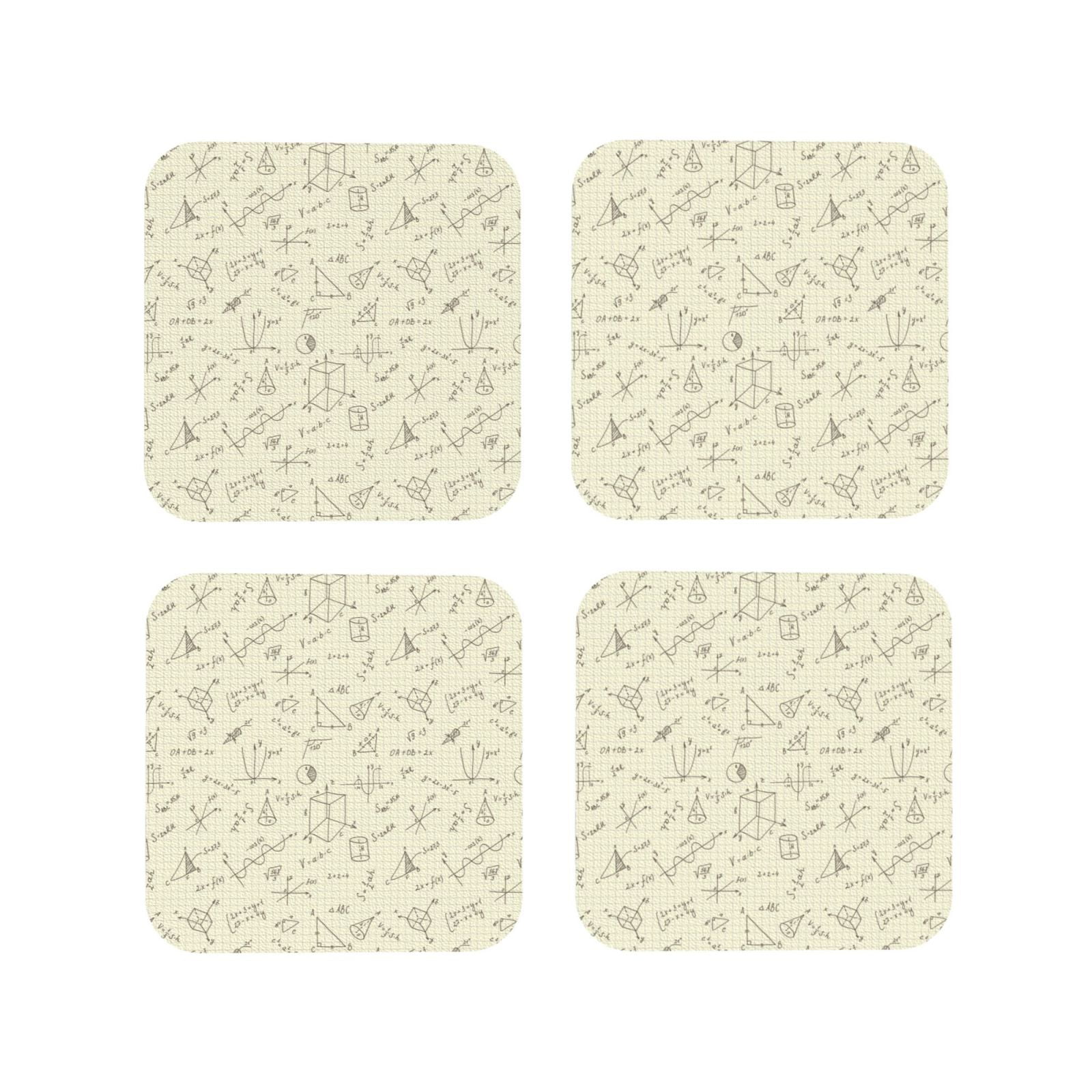 Coasters Set of 4 - equation Math formula Drink Coasters for Tabletop ...