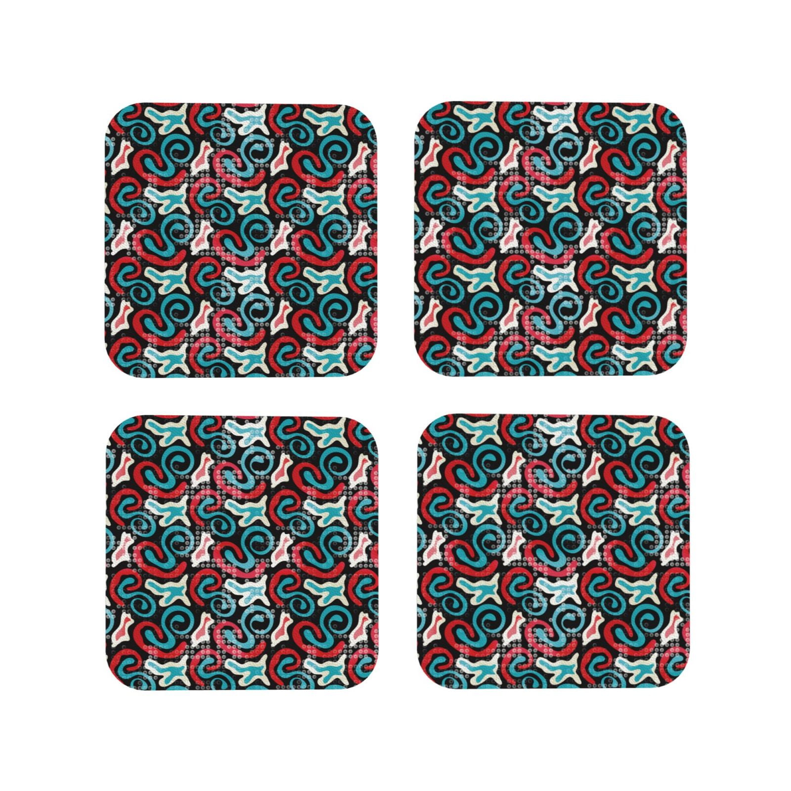Coasters Set of 4 - pattern Drink Coasters for Tabletop Protection ...