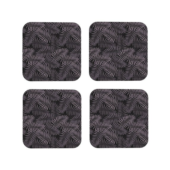 Coasters Set of 4 - white palm leaves_A Drink Coasters for Tabletop ...