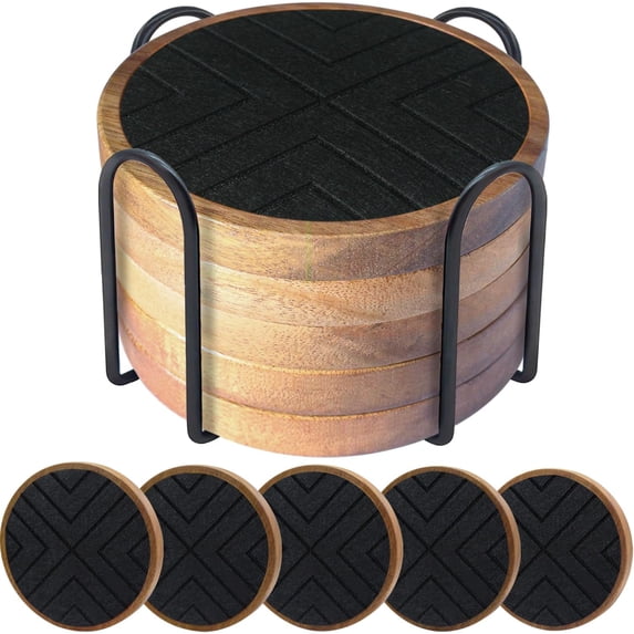 Coasters for Drinks Absorbent 5 Pack, Coasters for Coffee Table with ...