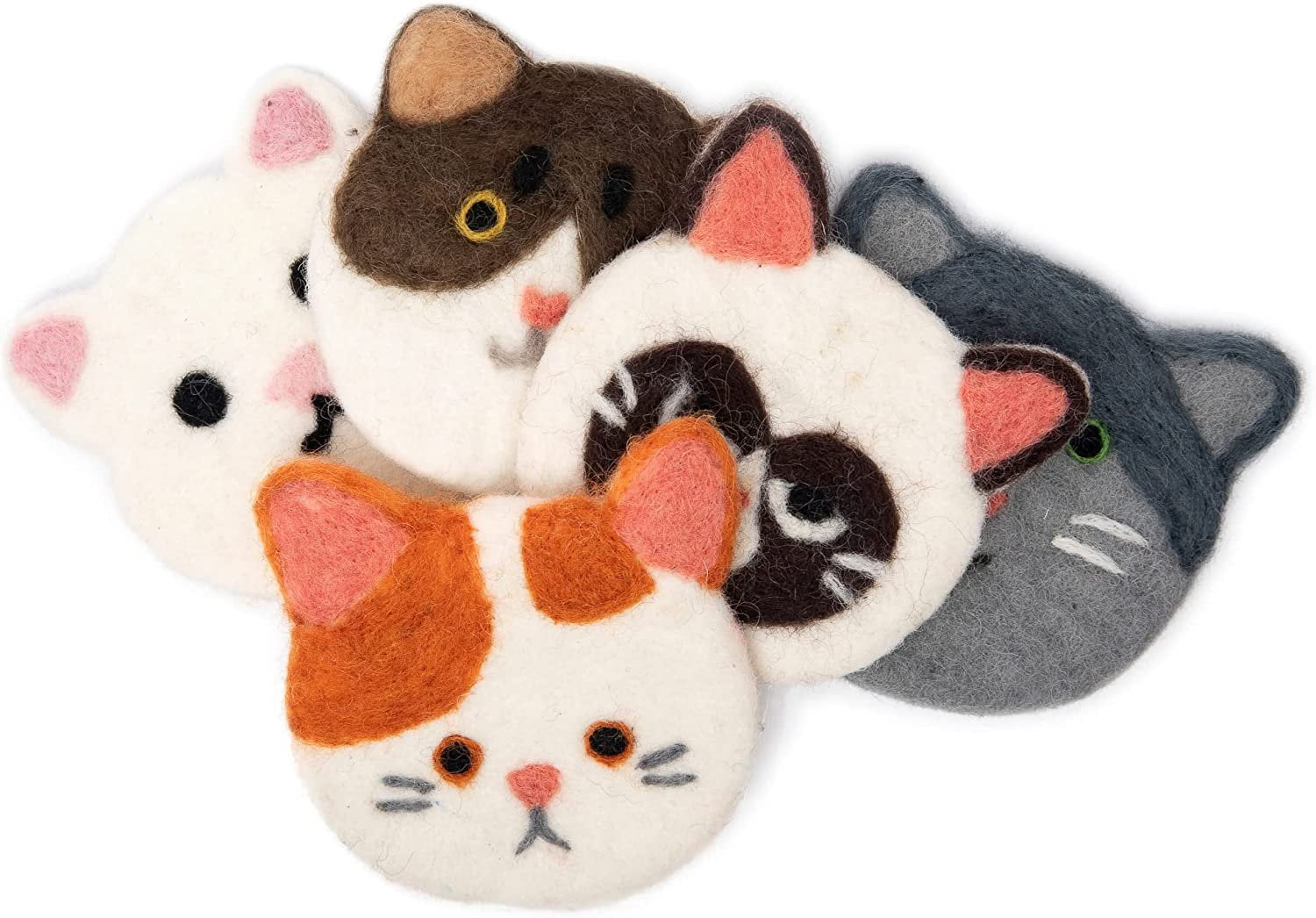 Coasters for Drinks, Absorbent Felt Coasters Set of 5, Cute Funny Cat ...