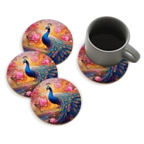 Coasters for Drinks Bar Beer,Set of 4 ,Round Wooden Housewarming Gift ...