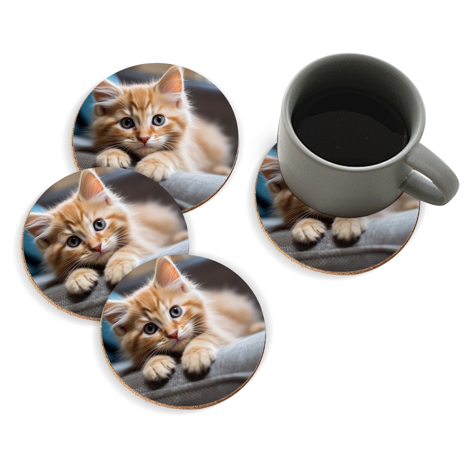 Coasters for Drinks Bar Beer,Set of 4 ,Round Wooden Housewarming Gift ...