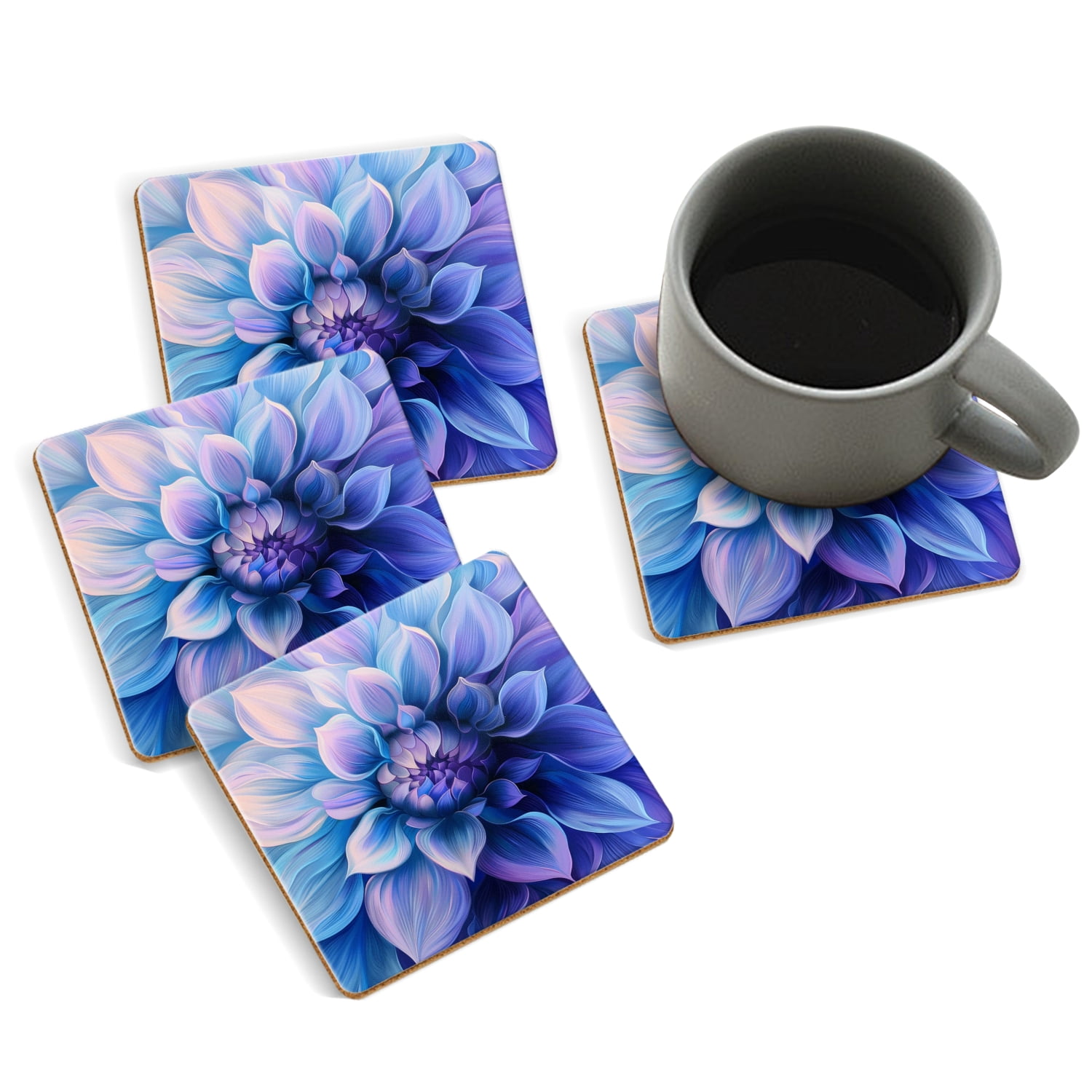 Coasters for Drinks Bar Beer,Set of 4 ,Square Wooden Housewarming Gift ...