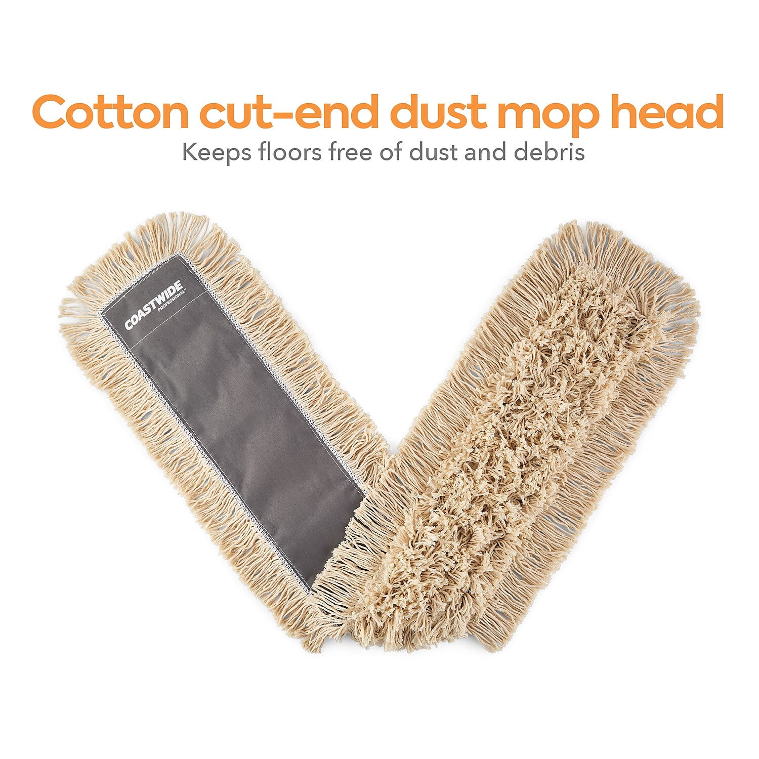 Coastwide Professional Cut-End Dust Mop Head Cotton 48" x 5" White 2 ...