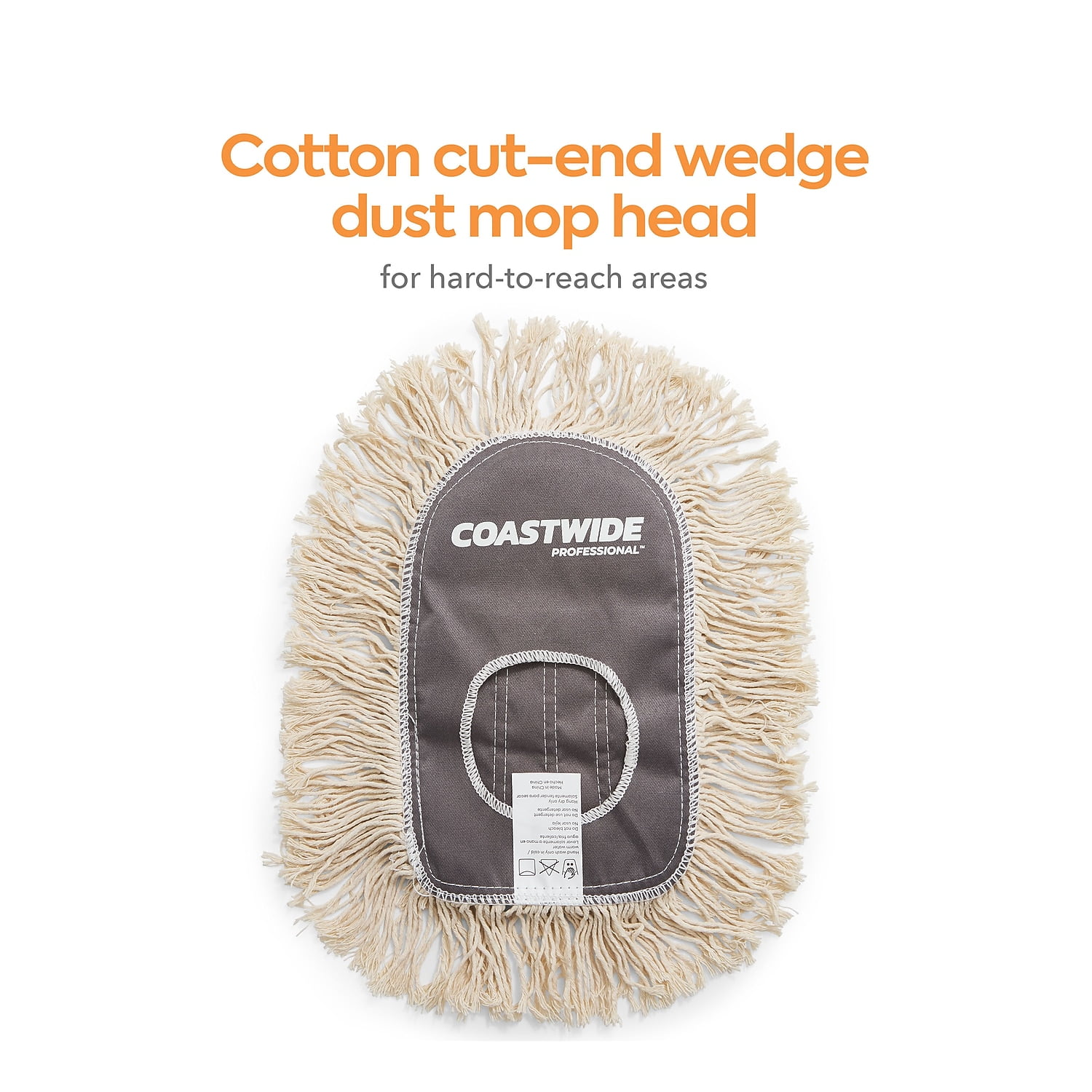 Staples Coastwide Professional Cut-End Wedge Dust Mop Head Cotton White ...