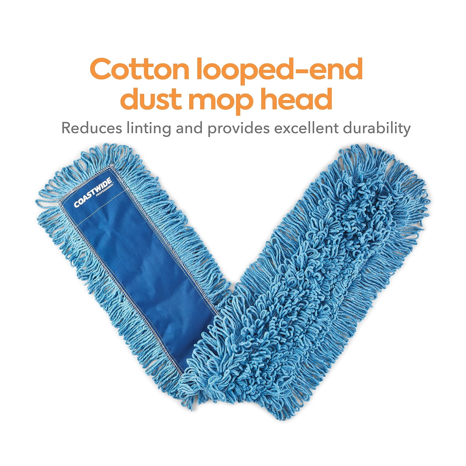 Staples Coastwide Professional Looped-End Dust Mop Head Cotton 48" x 5 ...