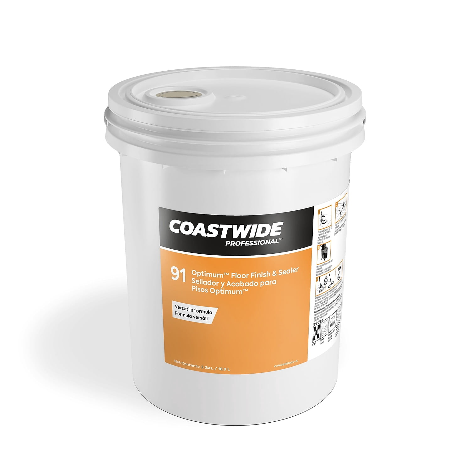Coastwide Professional Optimum Floor Finish, High Gloss, Durable, 5 gal ...