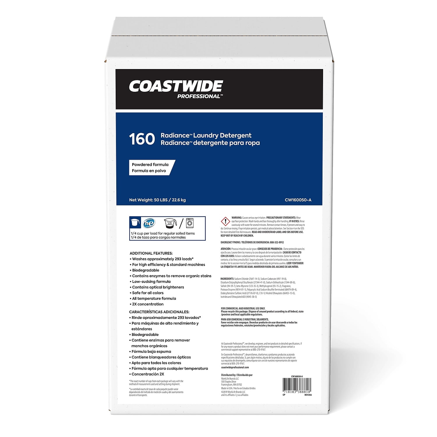 Coastwide Professional Radiance Powder Laundry Detergent 293 Loads 800 ...