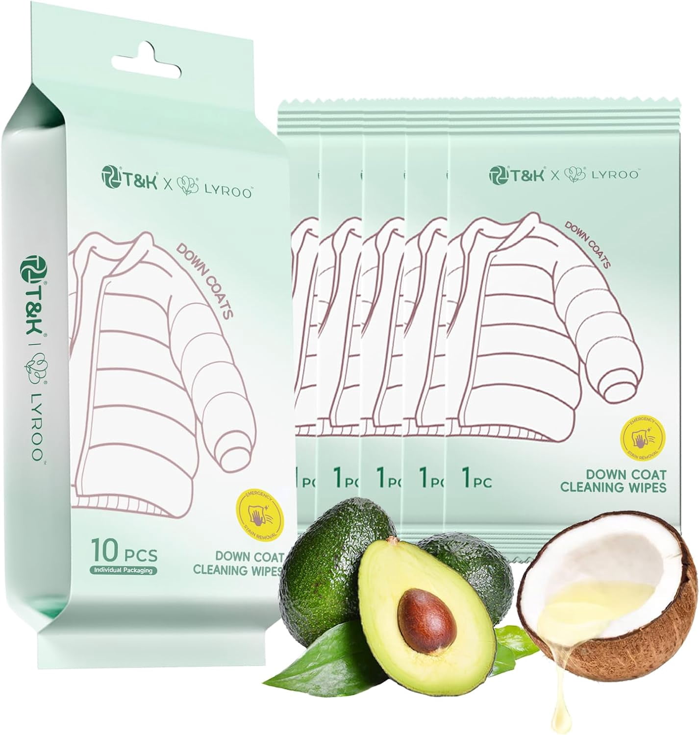 Down Coat Cleaning Wipes, 10 Pack Individually Wrapped, Instant Stain ...