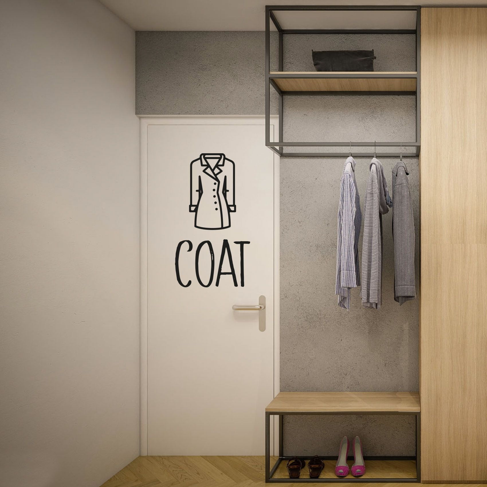 Coat - Closet Coat Area Label Signage Coat Closet Storage Coat ...