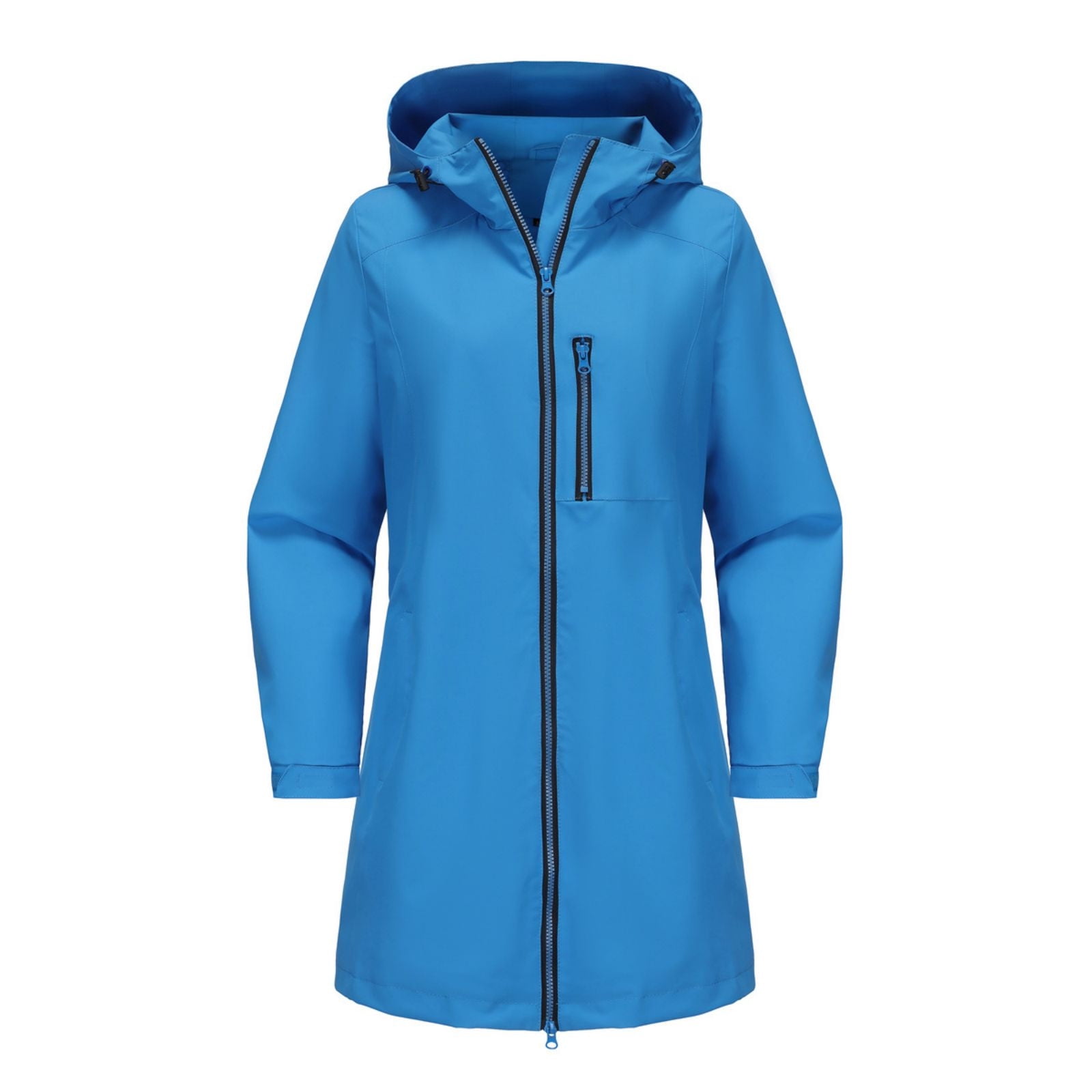 Coat For Women Solid Color Zip Up Casual Long Sleeve Winter Warm Jacket ...