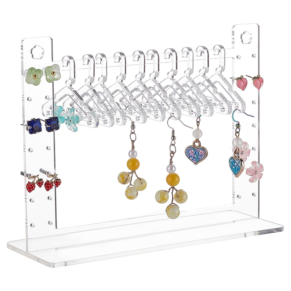 Coat Hanger Removable Acrylic Earring Displays with 10Pcs Hangers for ...