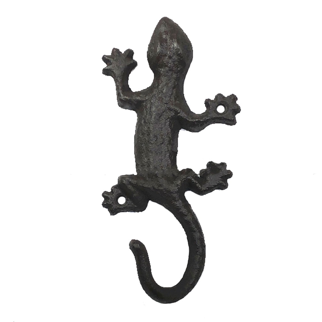 Coat Hook with Lizard Design Heavy Duty Cast Iron Decorative Wall Hook ...