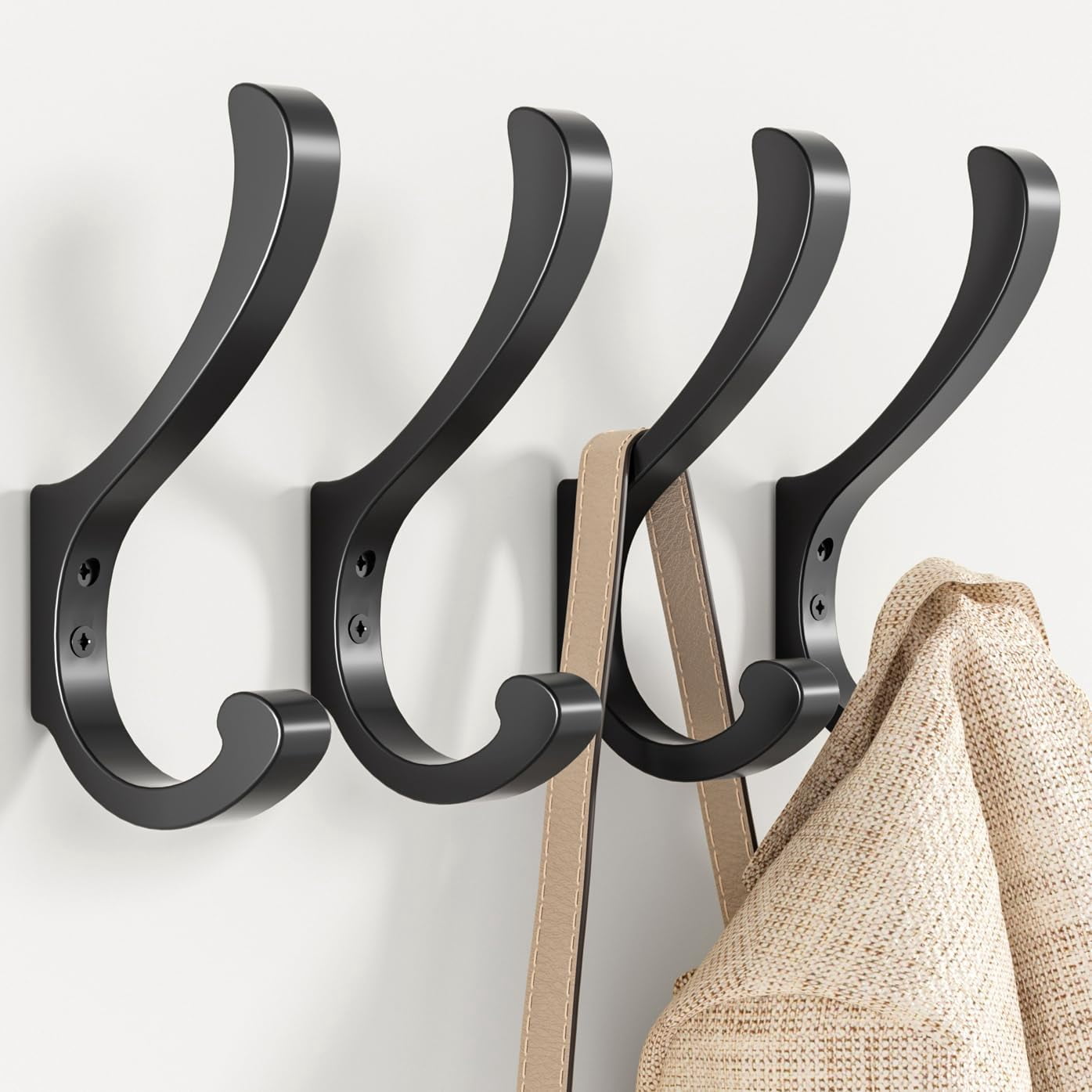 Coat Hooks for Hanging Heavy Duty - Extra Large (5.4 inch) Wall Mount ...