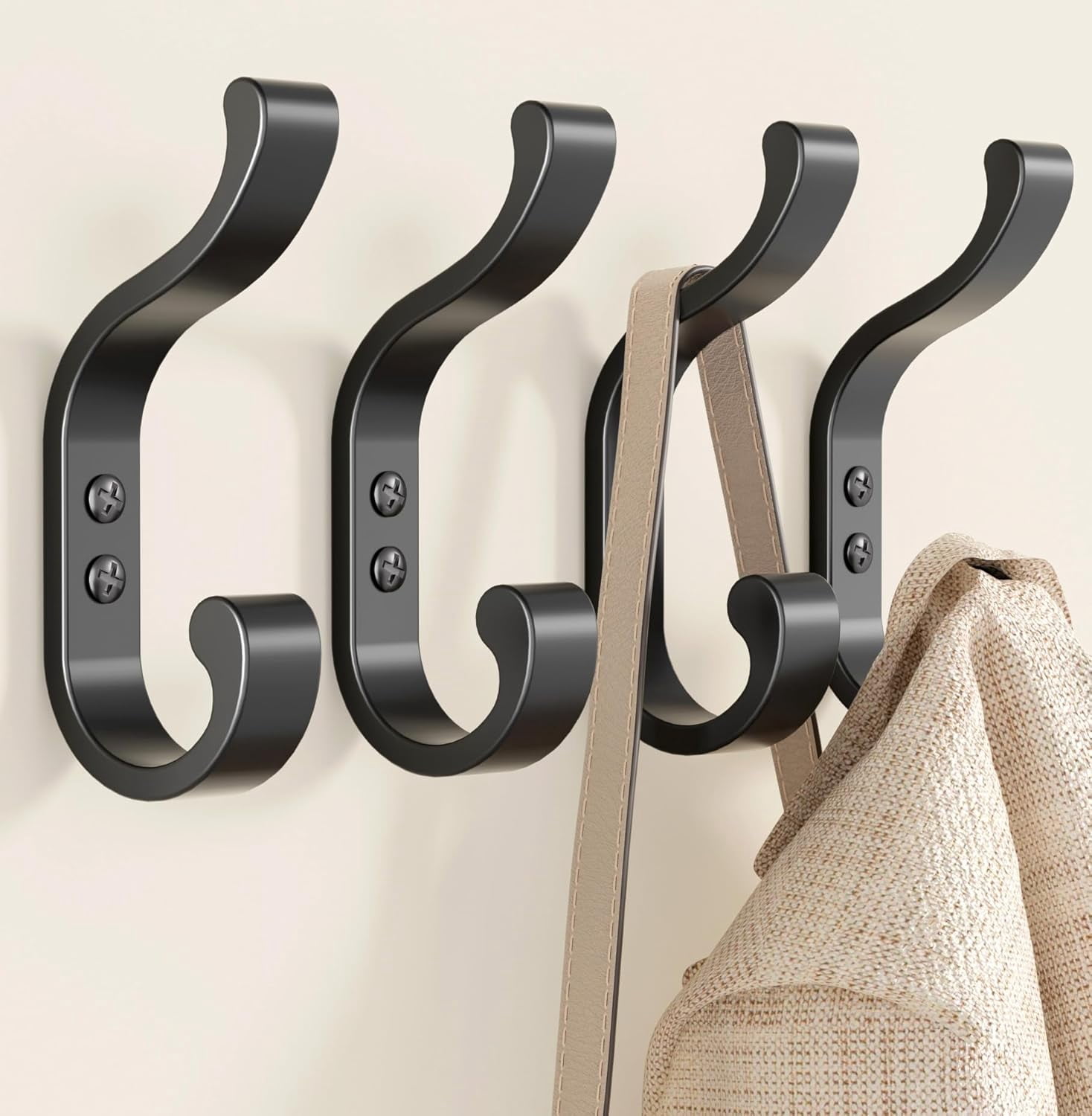 Coat Hooks Wall Mount for Hanging, Heavy Duty Backpack Hooks for Wall ...