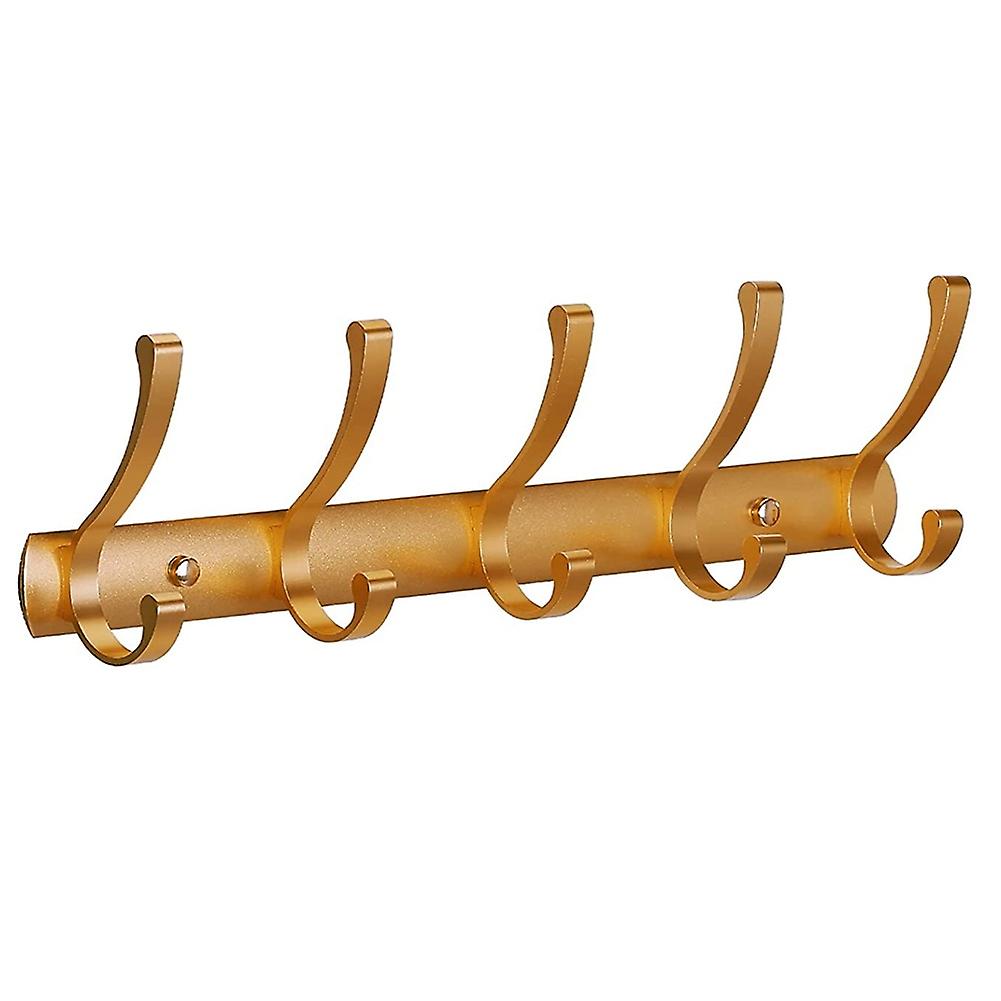 Coat Hooks Wall Mounted, 5 Double Hooks Coat Hooks Rail, Coat Rack for ...