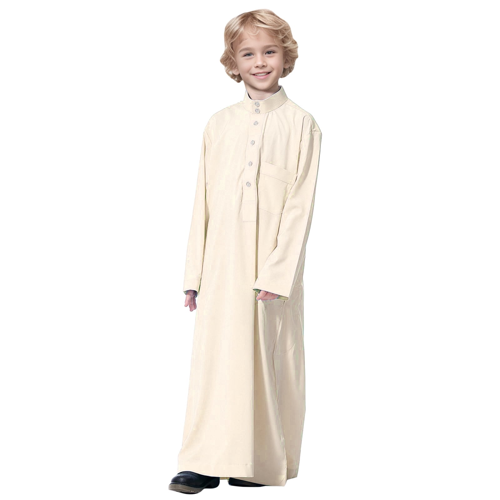 Coat&Jacket Arabic Thobe Thobe Long Sleeve Kaftan Crew Robe National ...