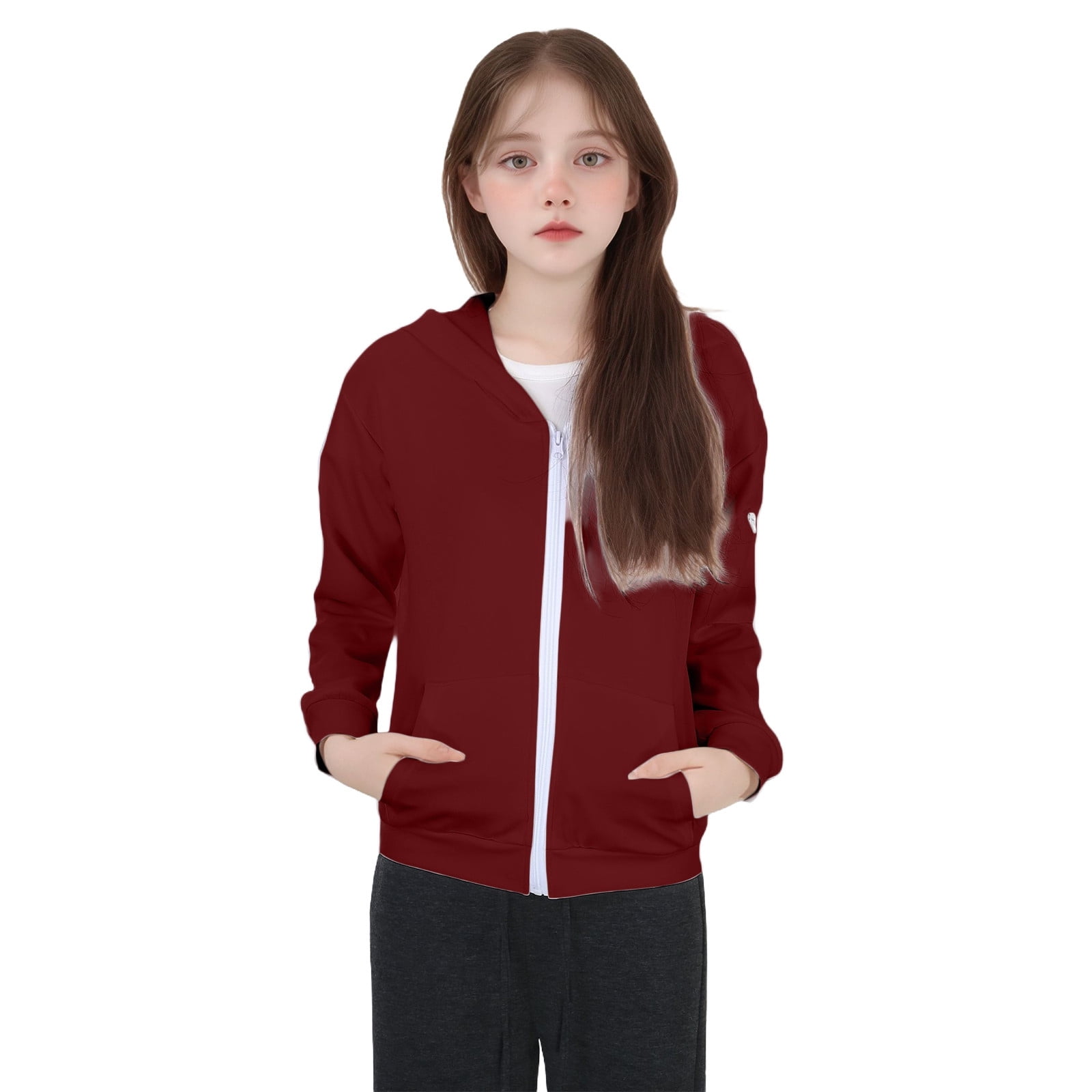 Coat,Jacket Kids Hooded Zipper Full Sleeve Front Open Casual Coat with ...