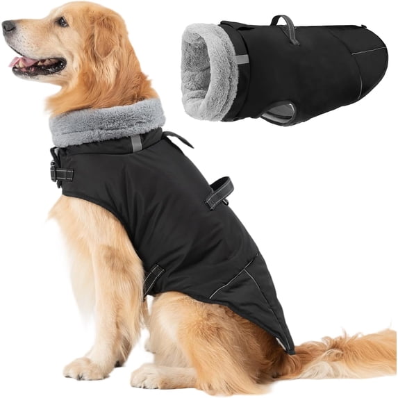 Coat for Large Dogs, Warm Winter Coat Dogs Jacket with Harness Built in ...