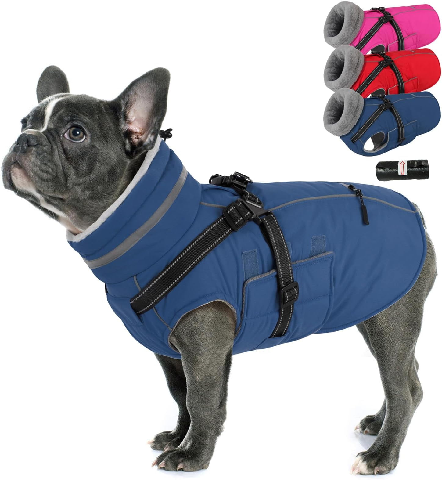 Coat Medium, Built-in Harness Jacket with Warm Fleece Lining ...